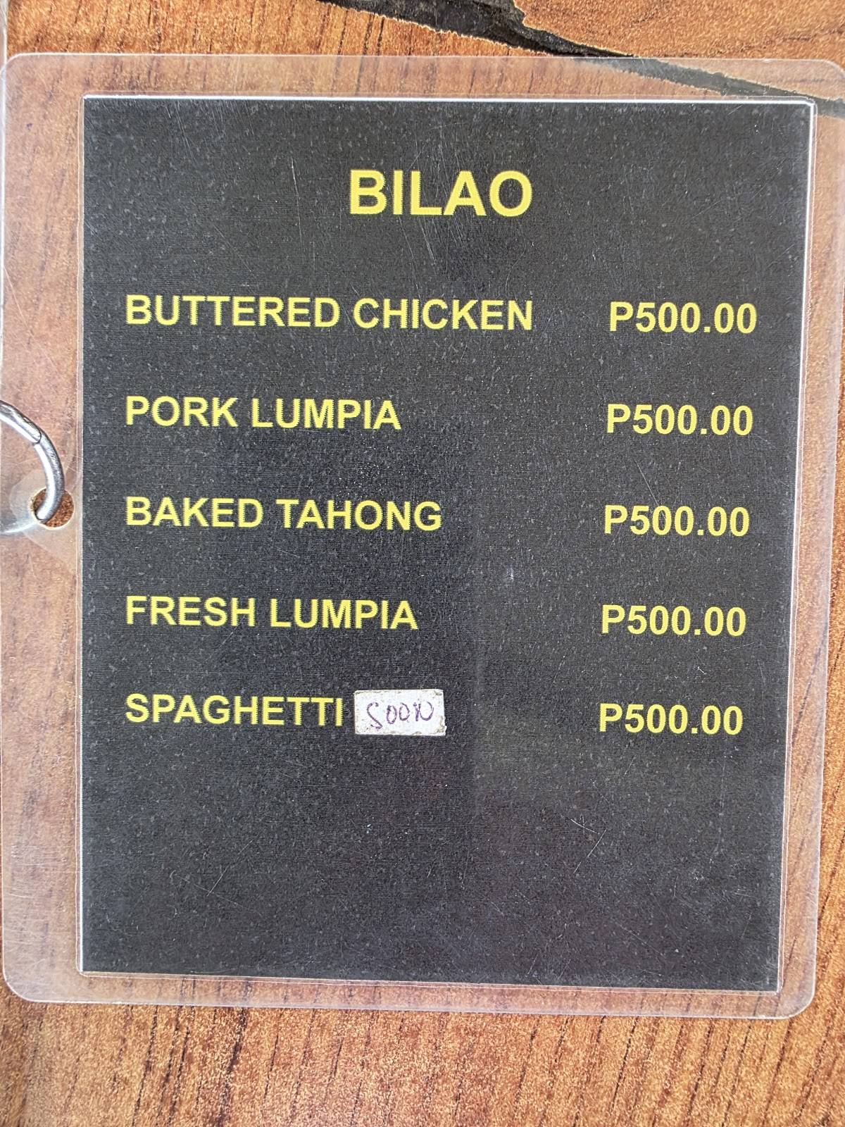 Menu at HAPAG by Balinsasayaw restaurant, Puerto Princesa