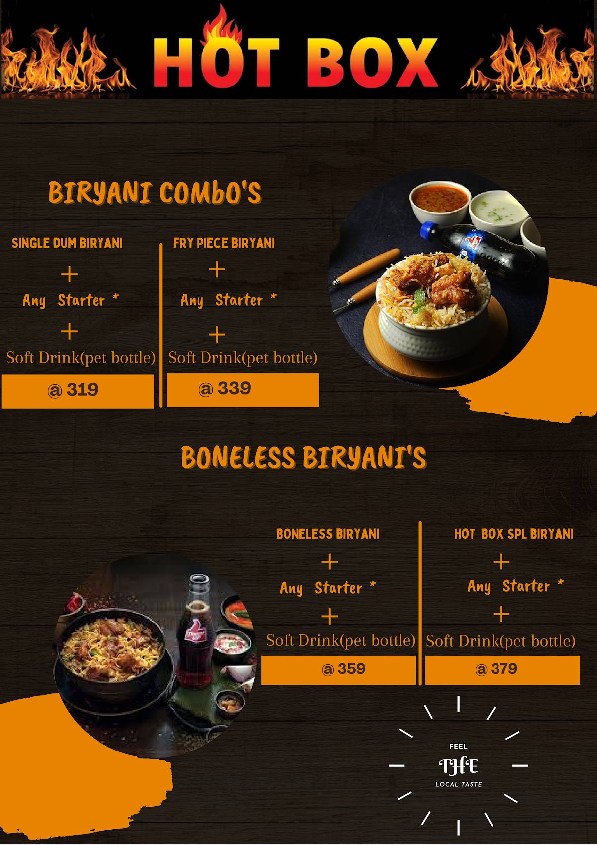Menu at HOT BOX, Hyderabad