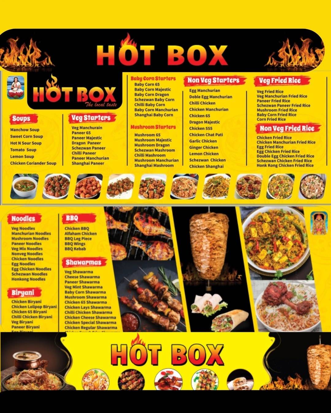 Menu at HOT BOX, Hyderabad