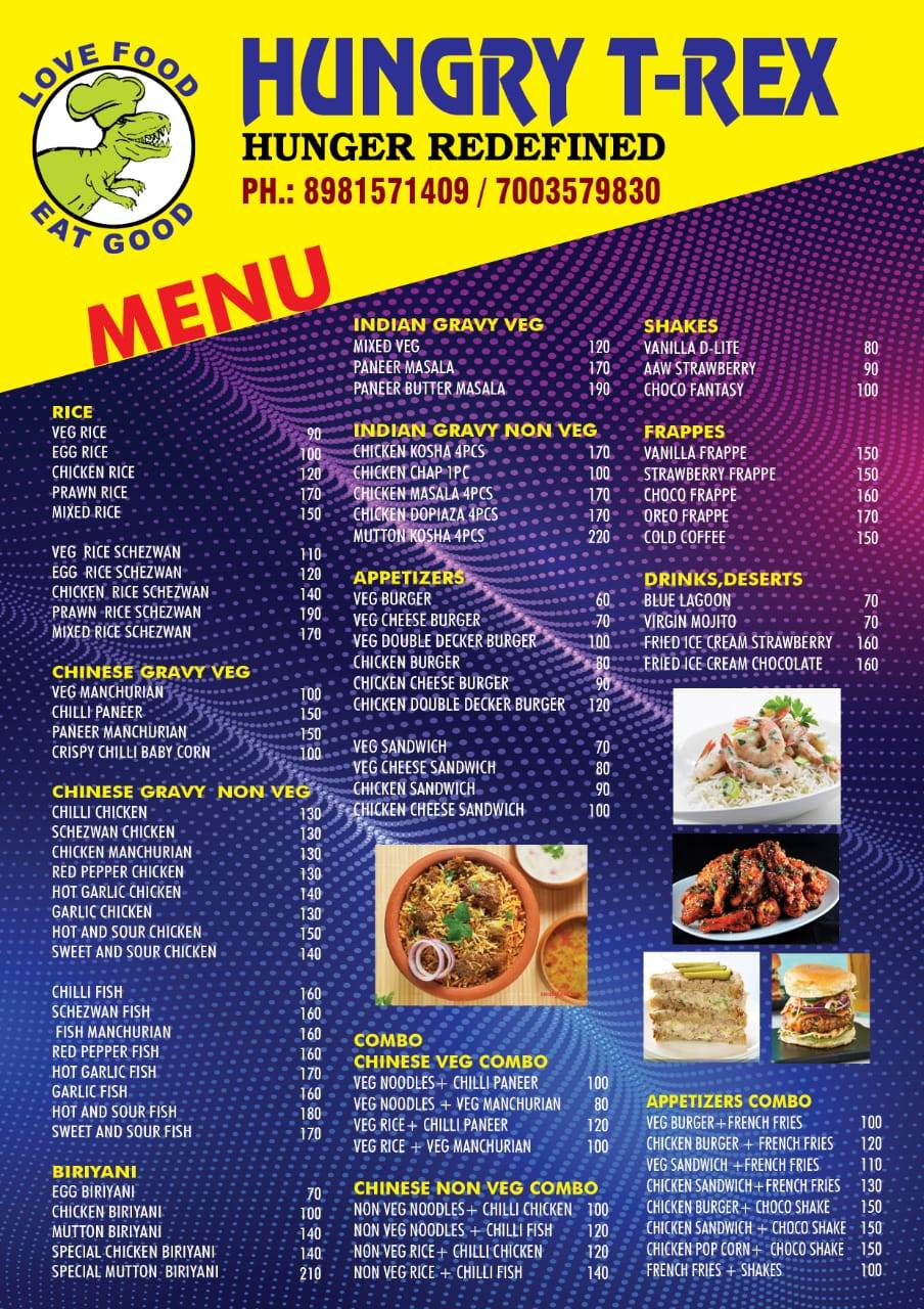 Menu at HUNGRY T-REX, Kolkata
