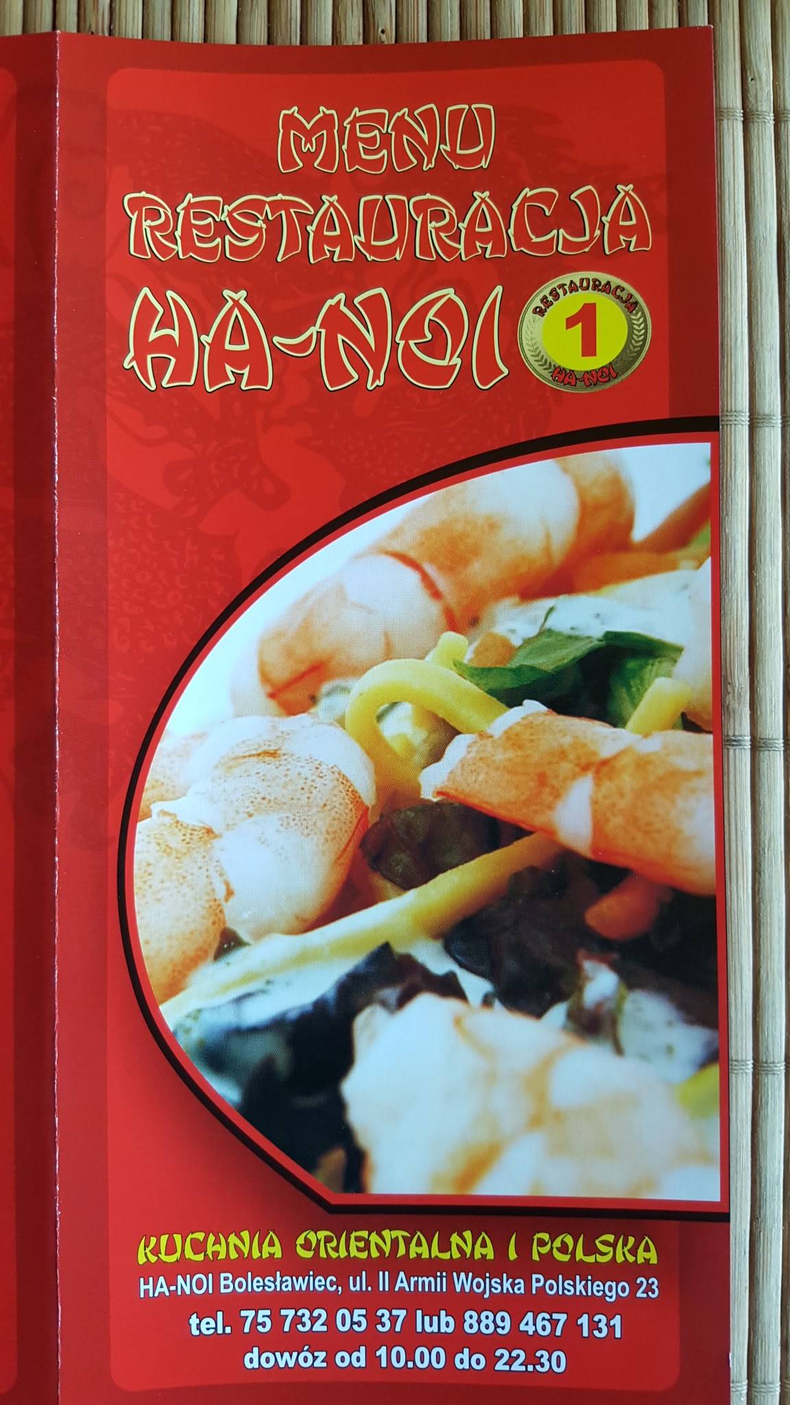 Menu at Ha-Noi u Jacentego restaurant, Boleslawiec
