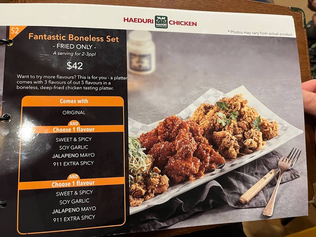 Menu at Haeduri Chicken City 해두리 시티 restaurant, Brisbane City