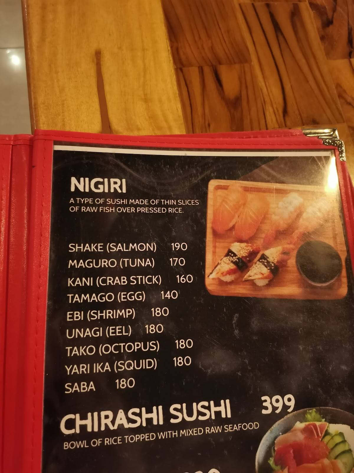 Menu at Hagemu Sushi and Ramen Bar, Urdaneta City