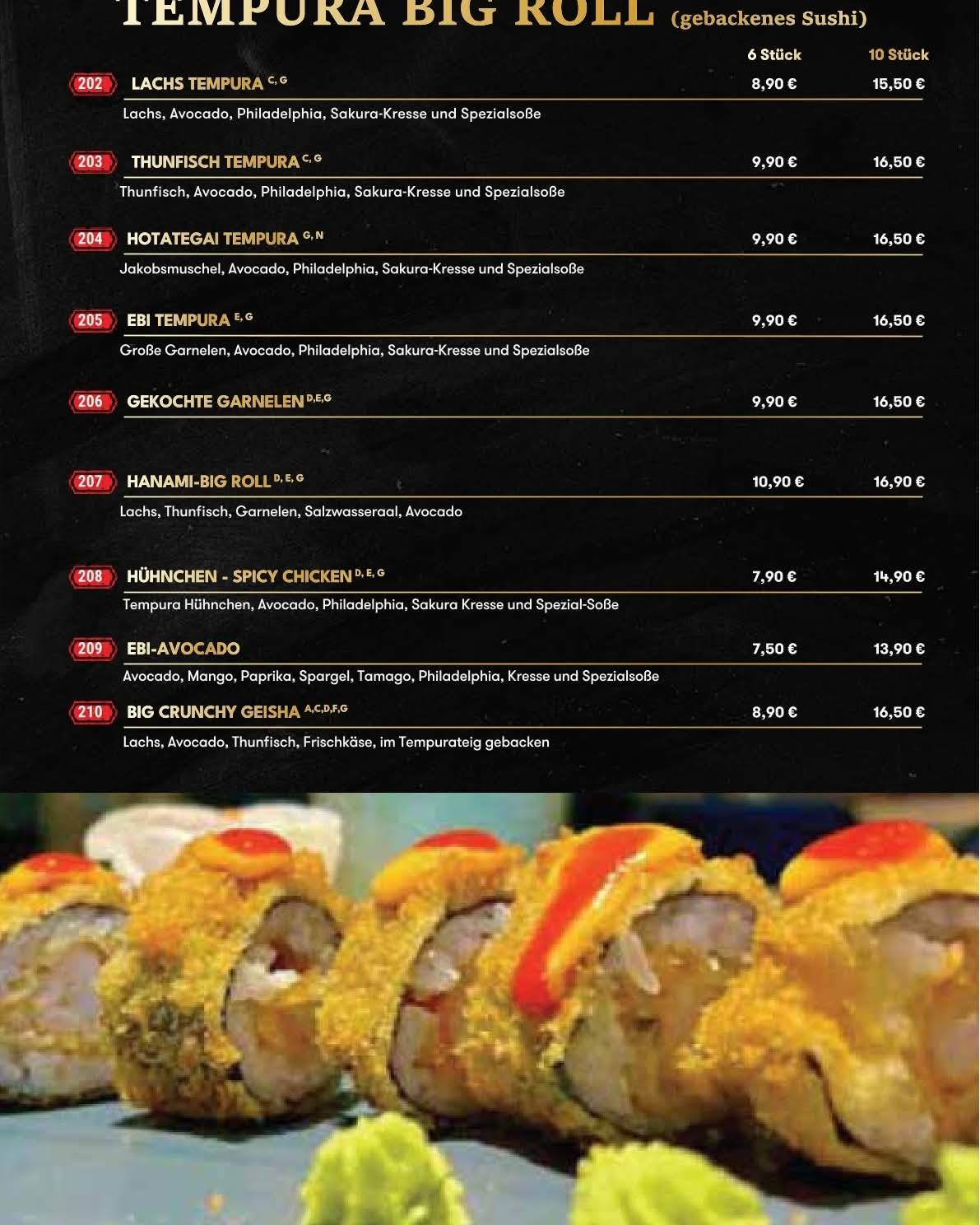 Speisekarte von Hanami Sushi & Viet Foods restaurant, Waldkraiburg