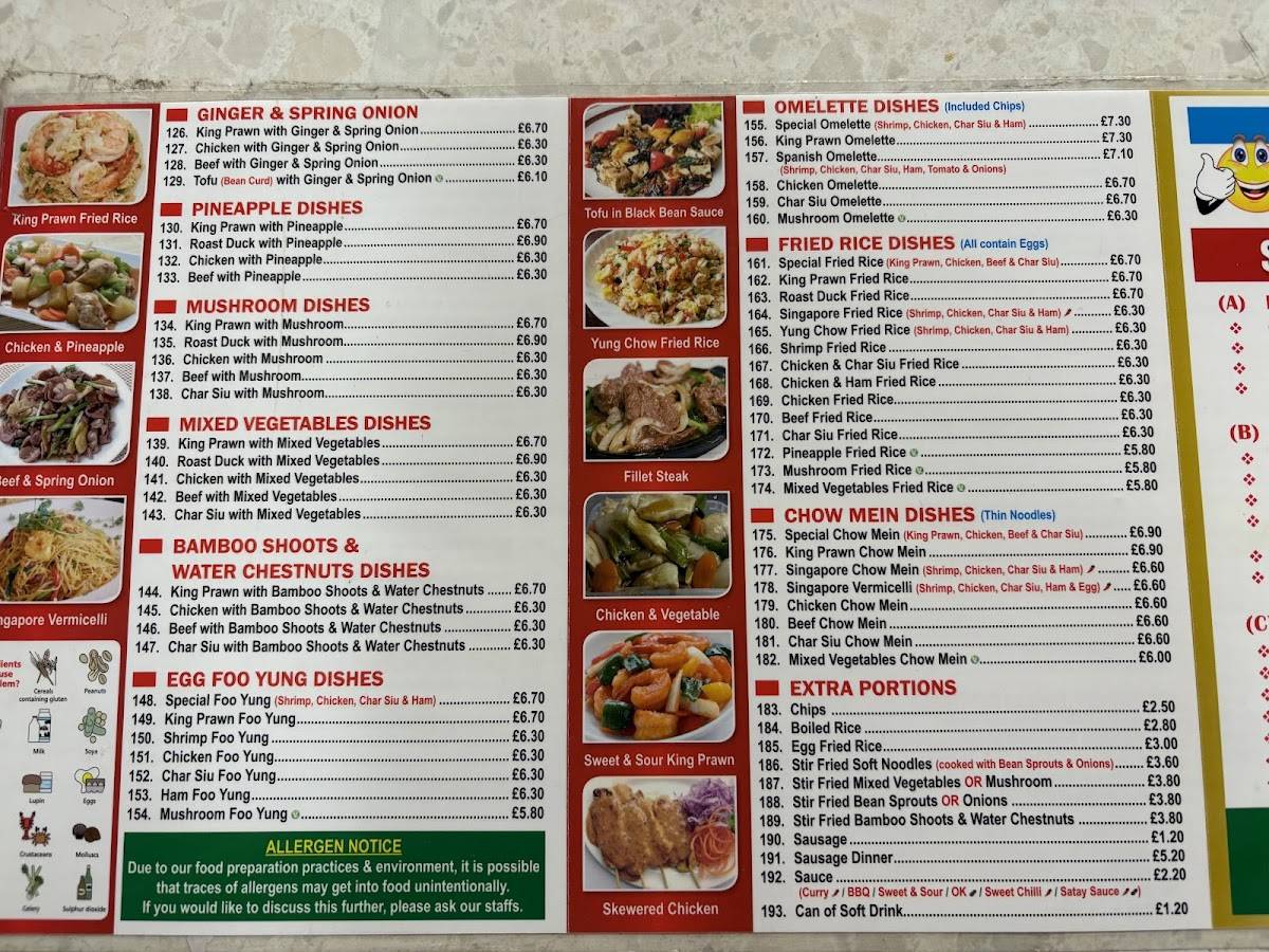 Menu at Happy Chef fast food, Northwich
