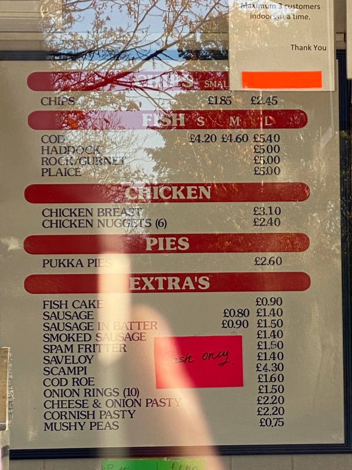 Menu at Happy Friend fast food, Luton