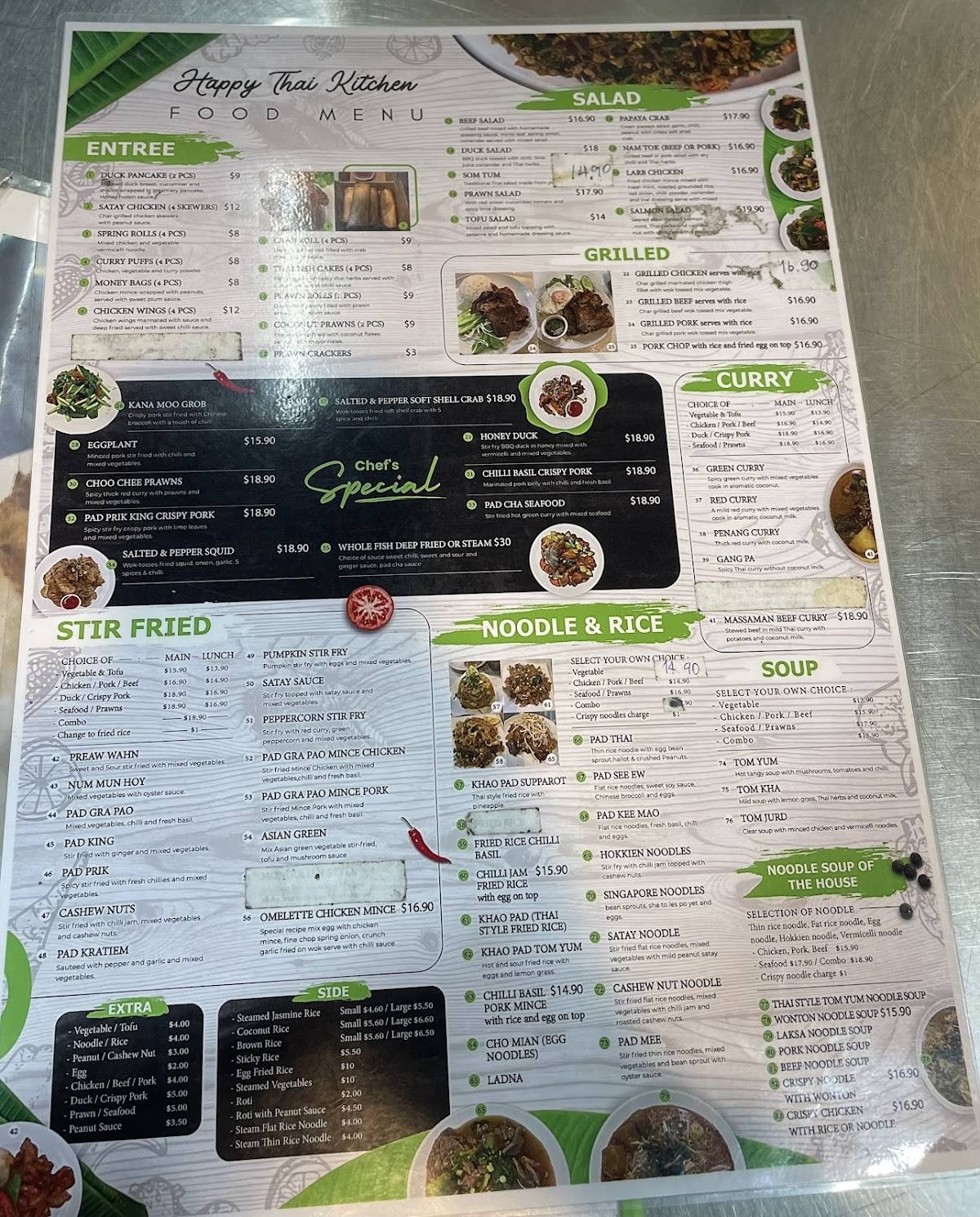 Menu at Happy Home Thai restaurant, Mount Druitt