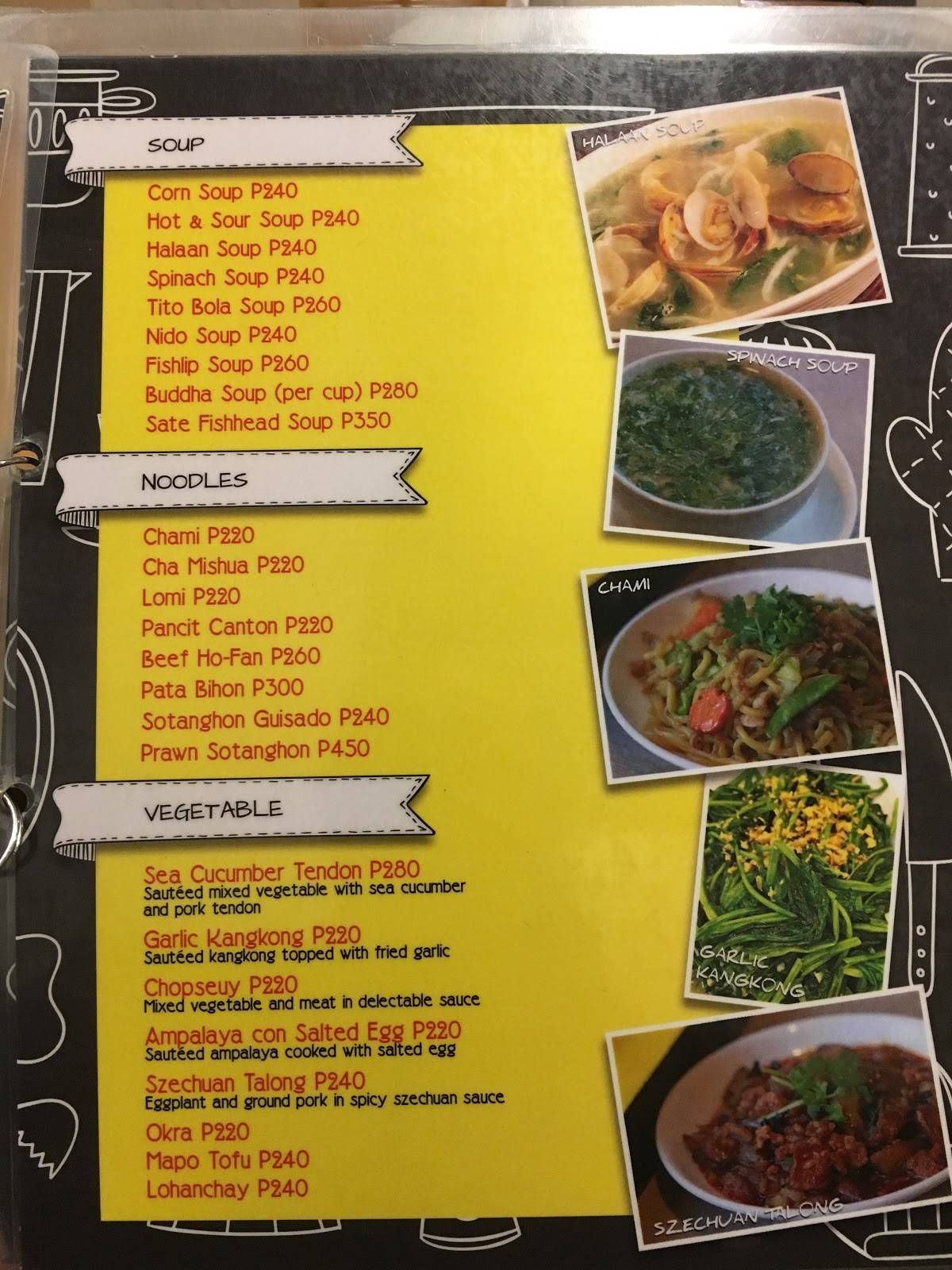 Menu at Happy Lulu restaurant, Quezon City, 19 Ubay