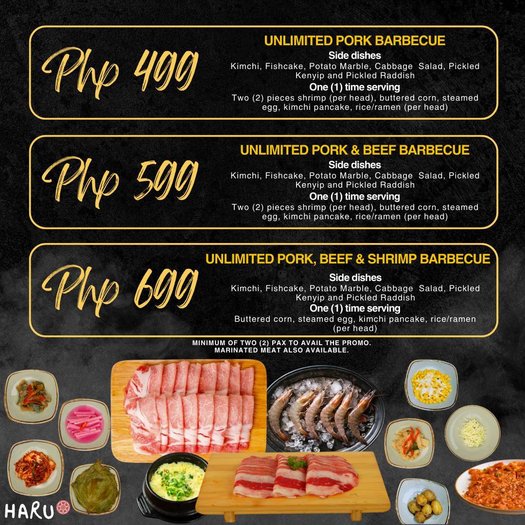 Menu at Haru Korean Restaurant And Grocery Store, Carmona