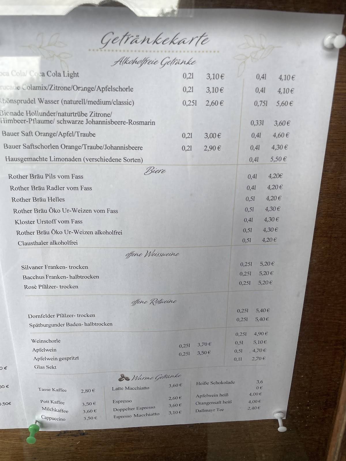 Speisekarte von Berggasthof Rother Kuppe restaurant, Hausen