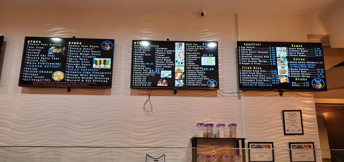 Menu at Hawaii Poke & Asian Express restaurant, Corpus Christi