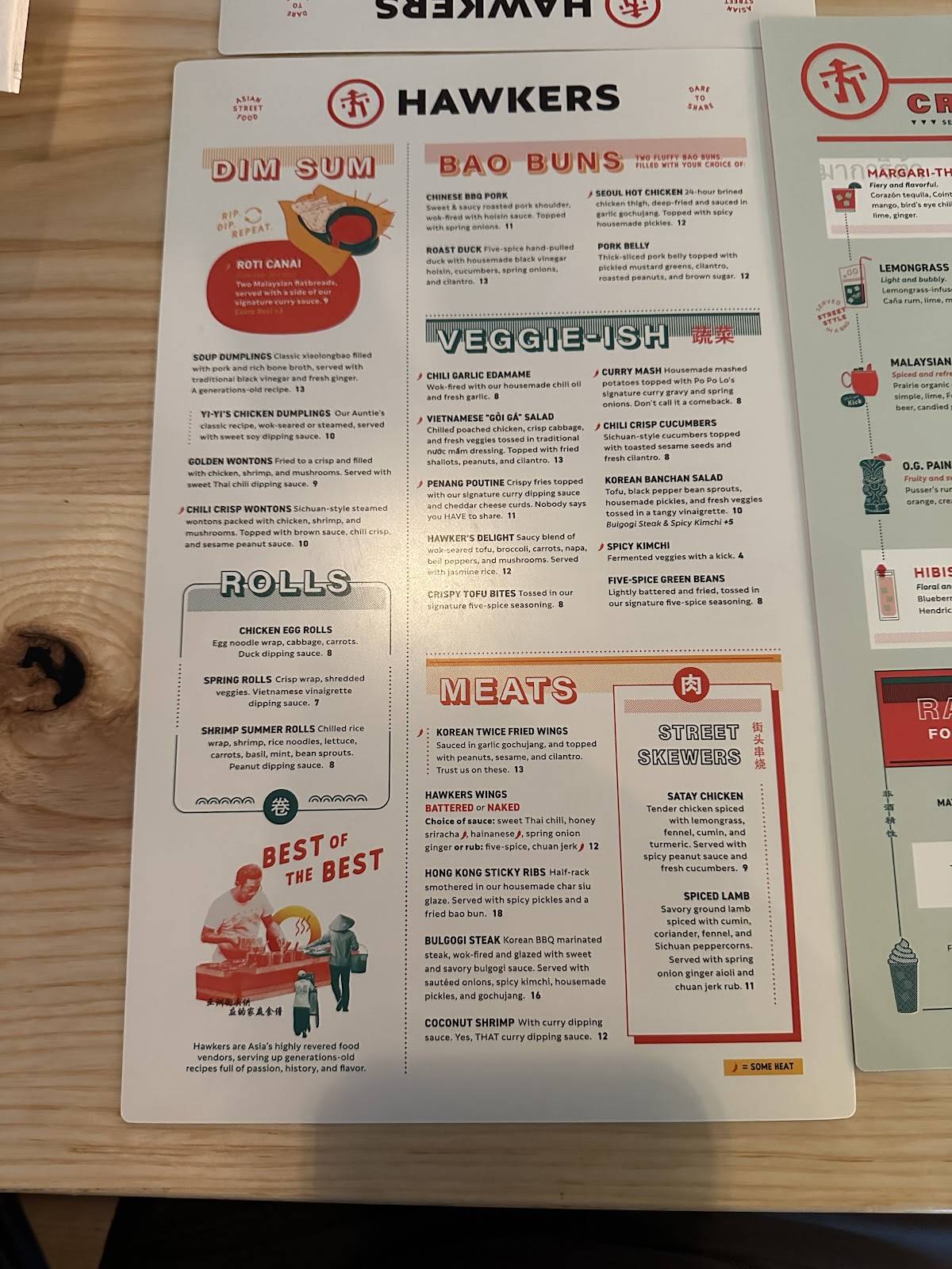 Menu at Hawkers Asian Street Food restaurant, Dallas, Belt Line Rd #430
