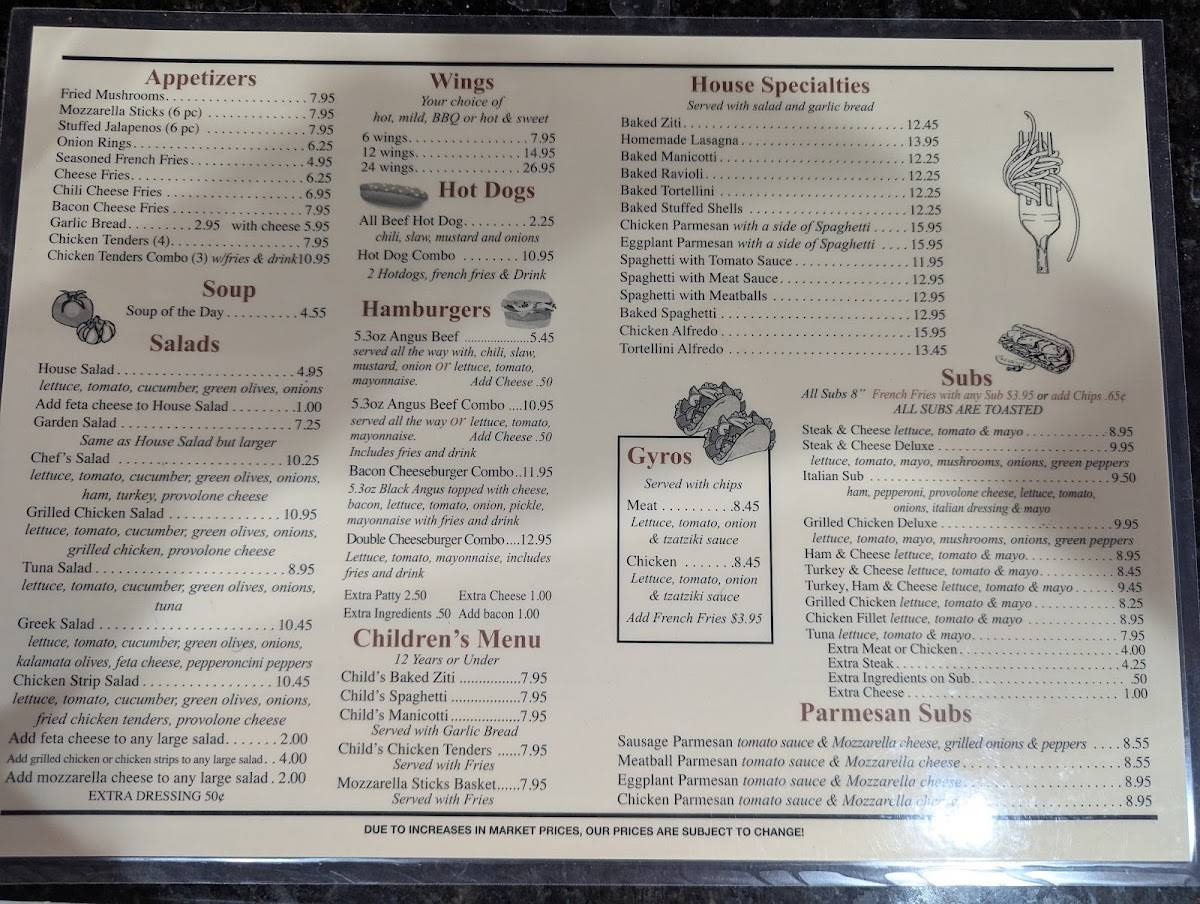 Menu at Hawkins Grill & Pizzeria, Sanford