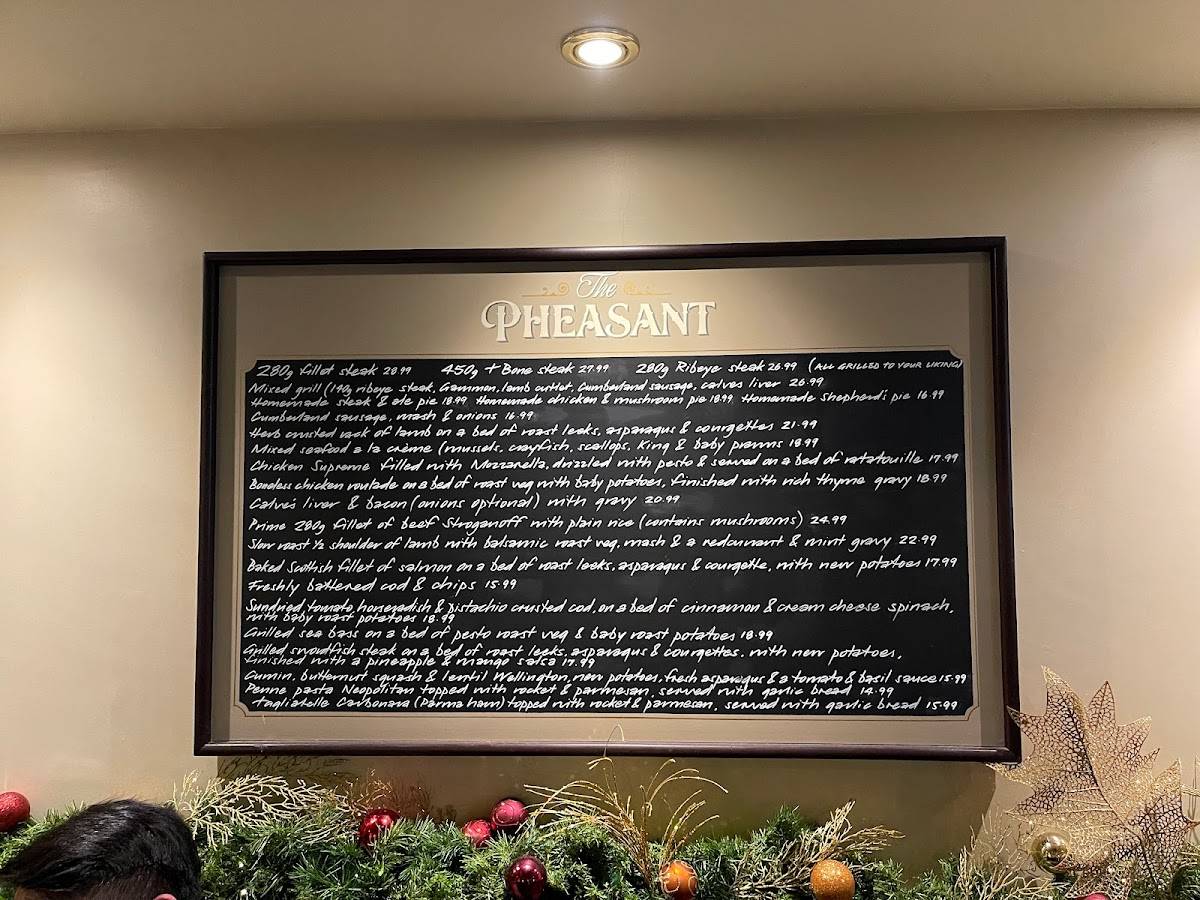 Menu at The Pheasant Inn & Restaurant Heathrow (over 18s only), Hayes ...