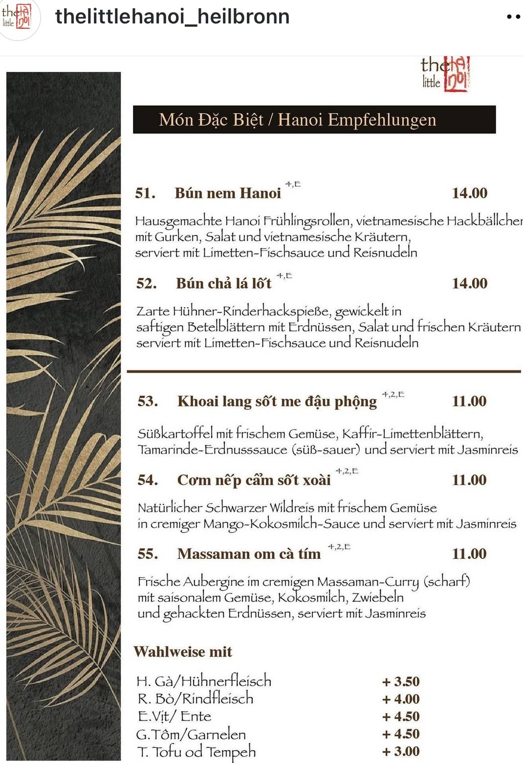 Speisekarte von The little Hanoi - Heilbronn restaurant, Heilbronn