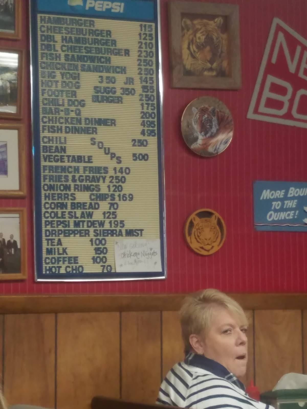 Menu at Hickie's Hamburger Inn fast food, New Boston
