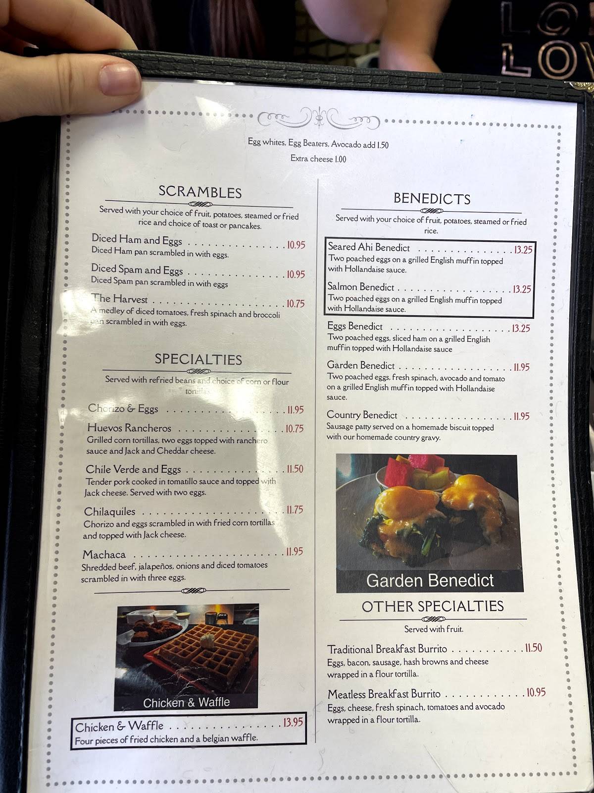Menu at Hidden Cafe, Camarillo