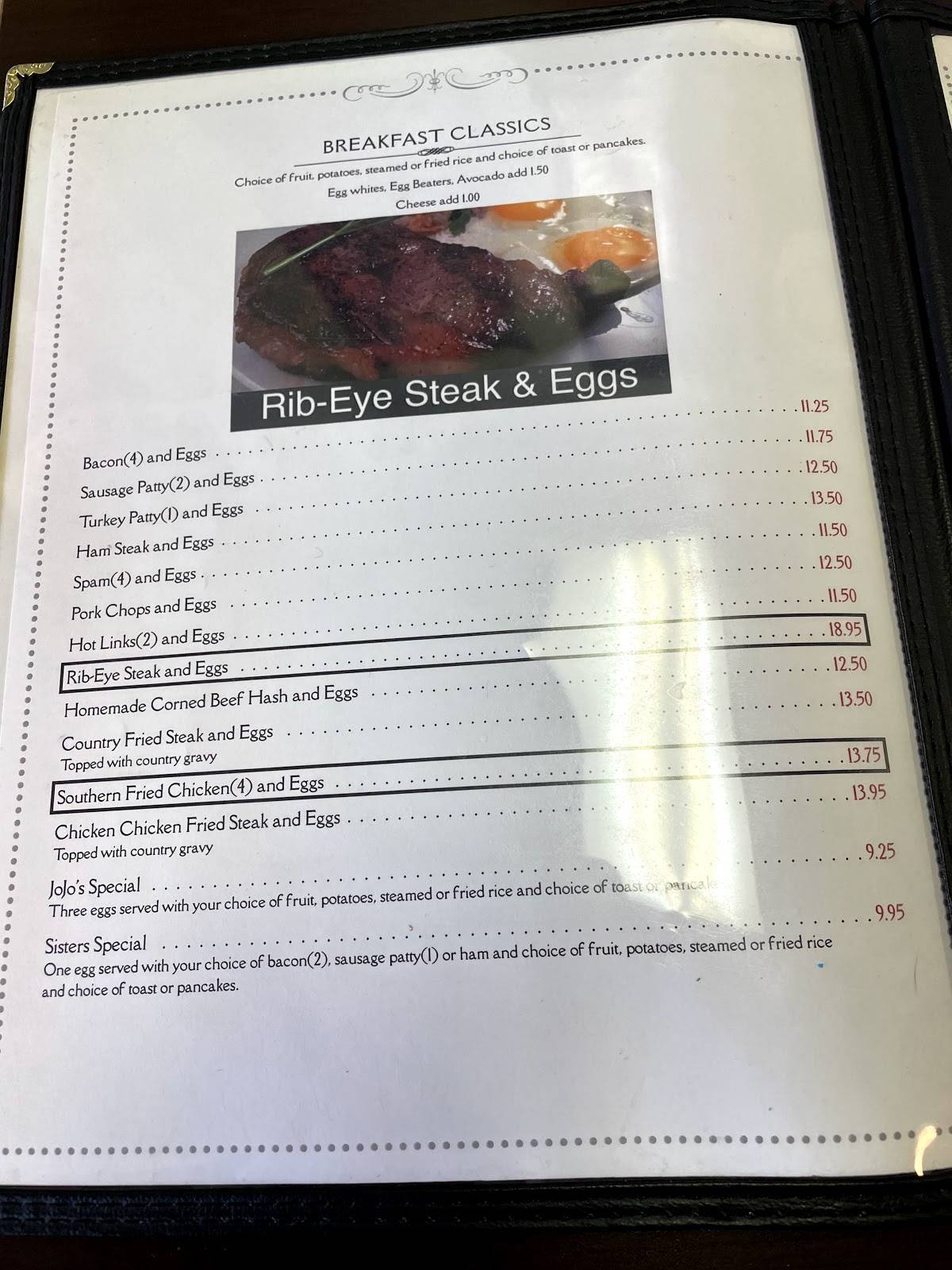 Menu at Hidden Cafe, Camarillo