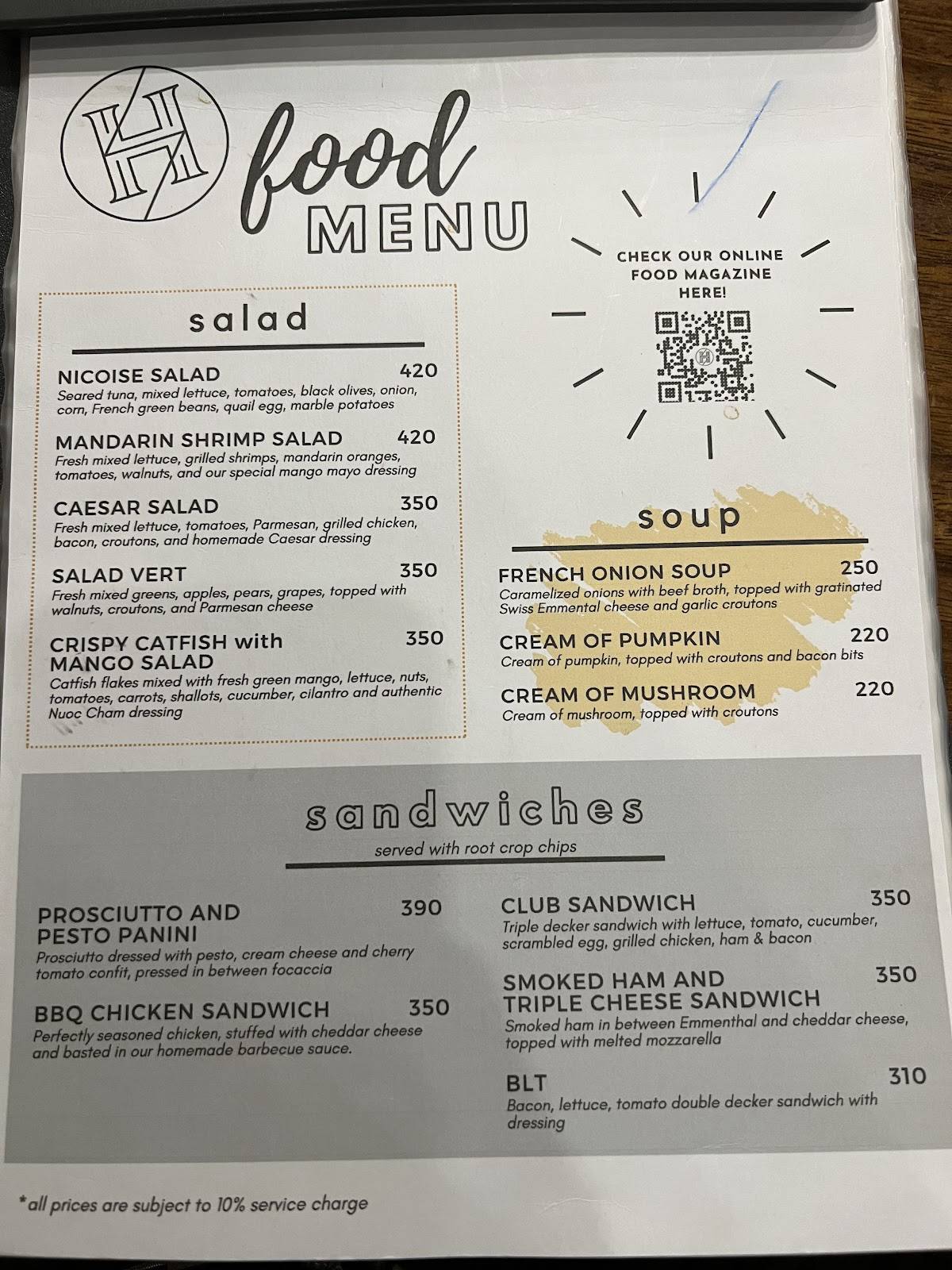 Menu at High Grounds Café cafe, Quezon City