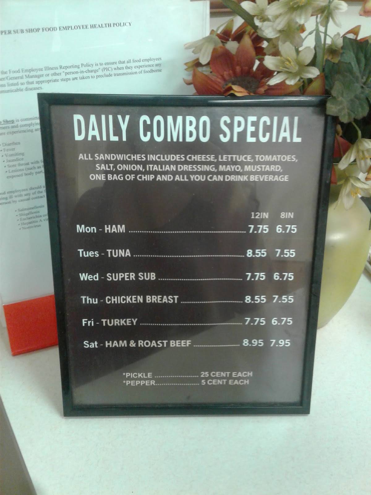 Menu at Highland Super Submarine Sandwich Shop fast food, Memphis ...