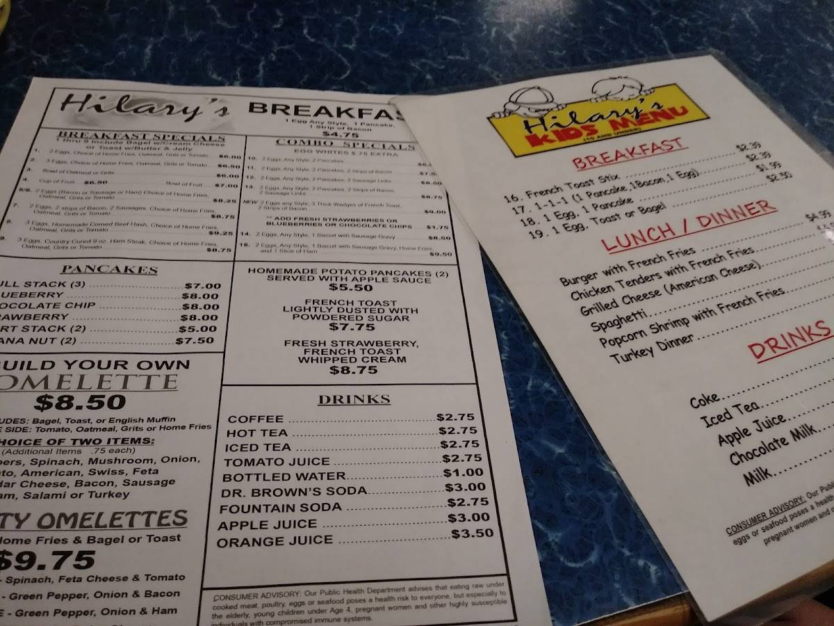 Menu at Hilary's Restaurant and Royal Deli, Royal Palm Beach