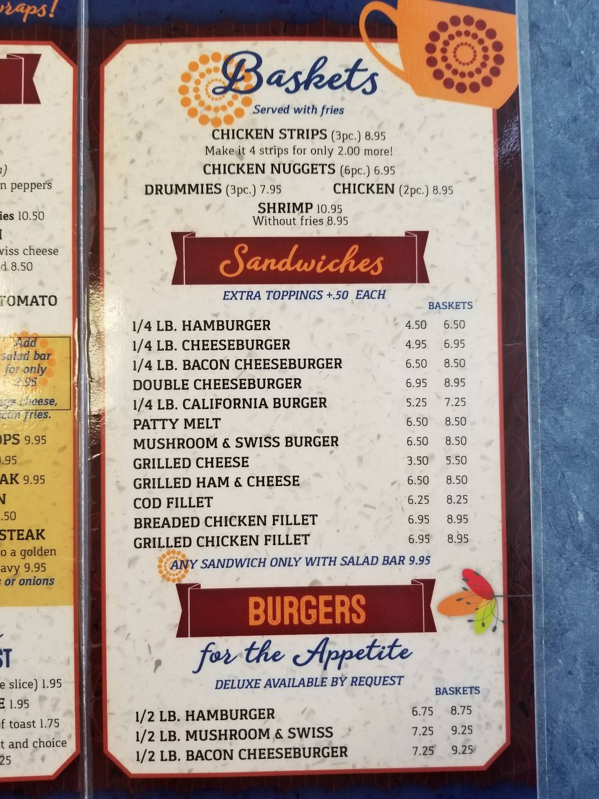 Menu at Hills 210 Cafe & Subs, Wahpeton