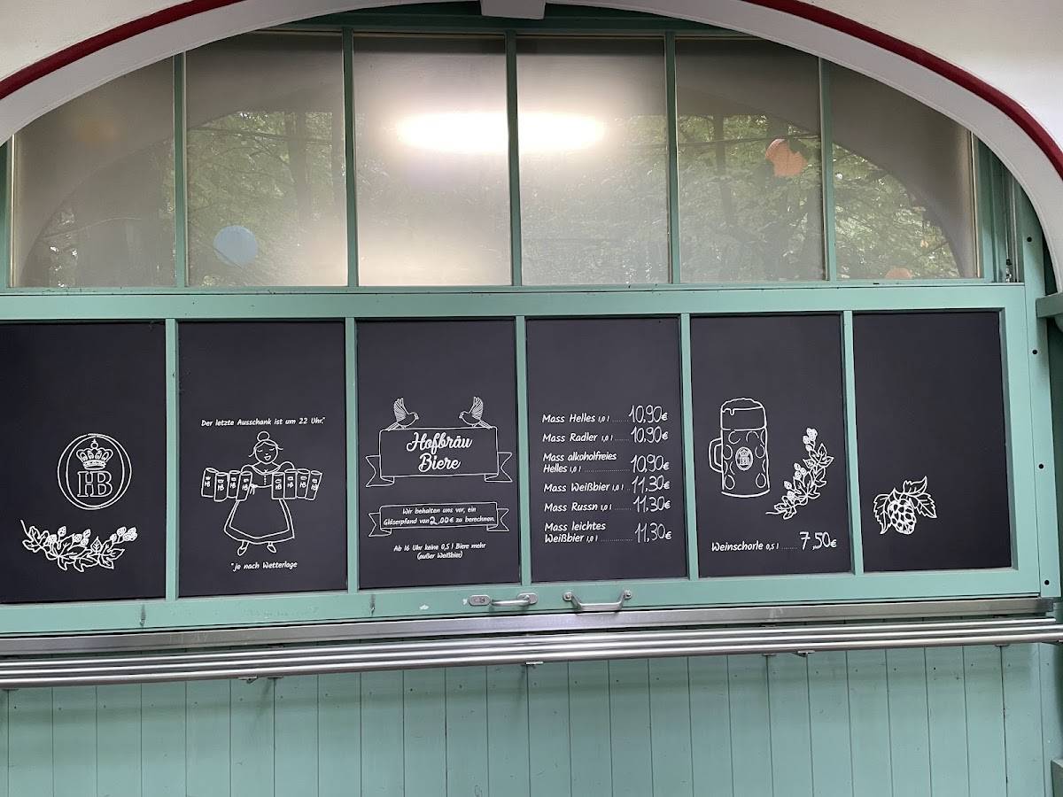 Menu at Hofbräukeller restaurant, Munich