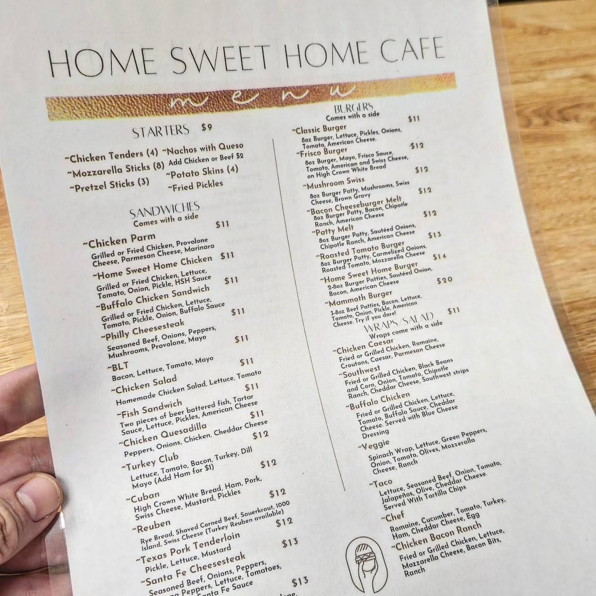 Menu at Home Sweet Home Cafe, Englewood