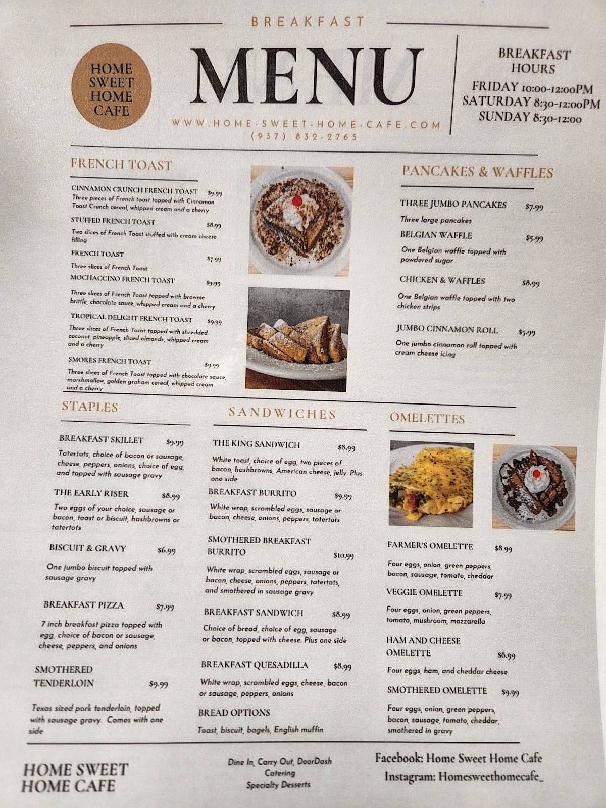 Menu at Home Sweet Home Cafe, Englewood