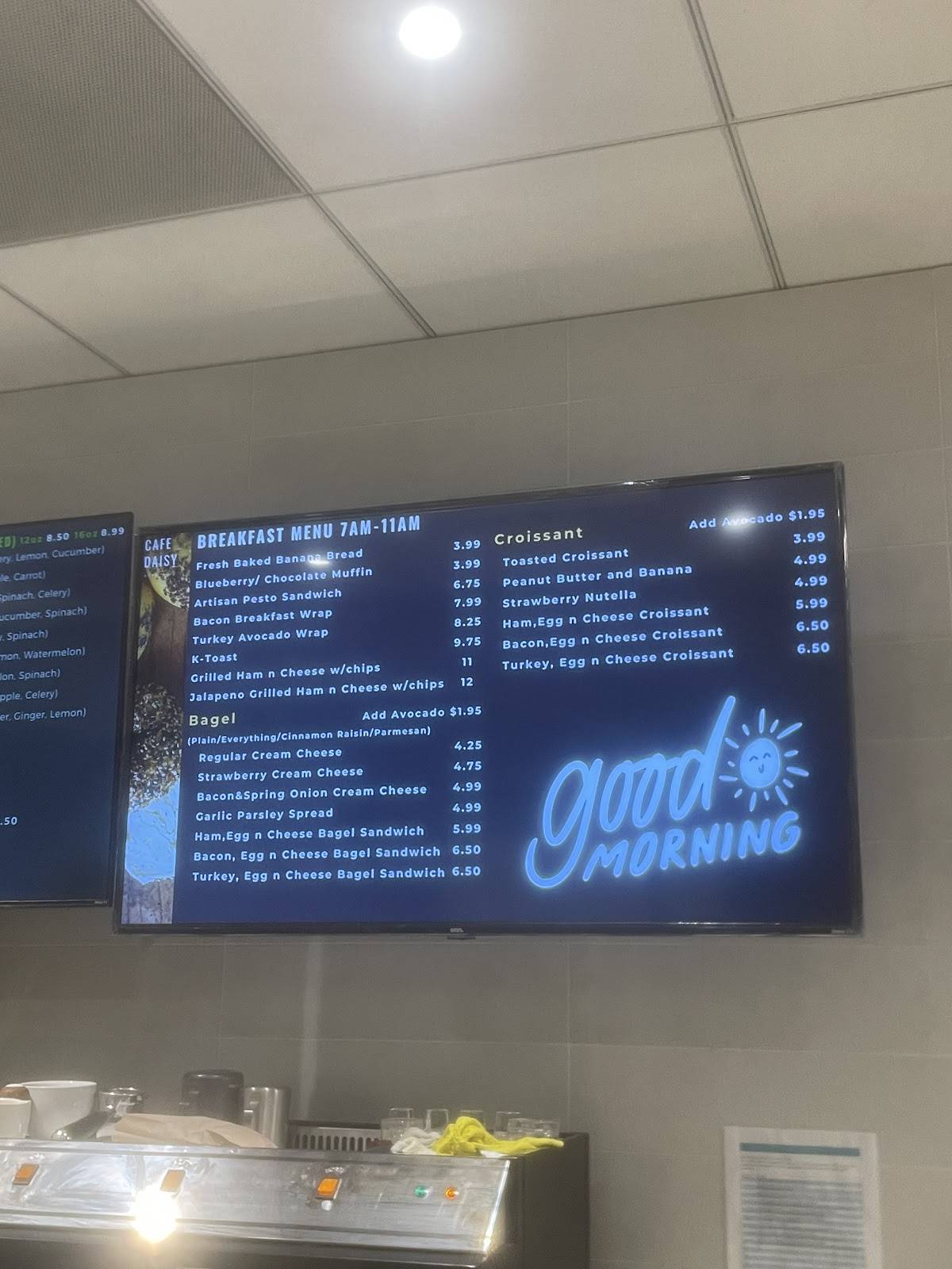 Menu at Cafe Daisy, Honolulu, Bishop St #131