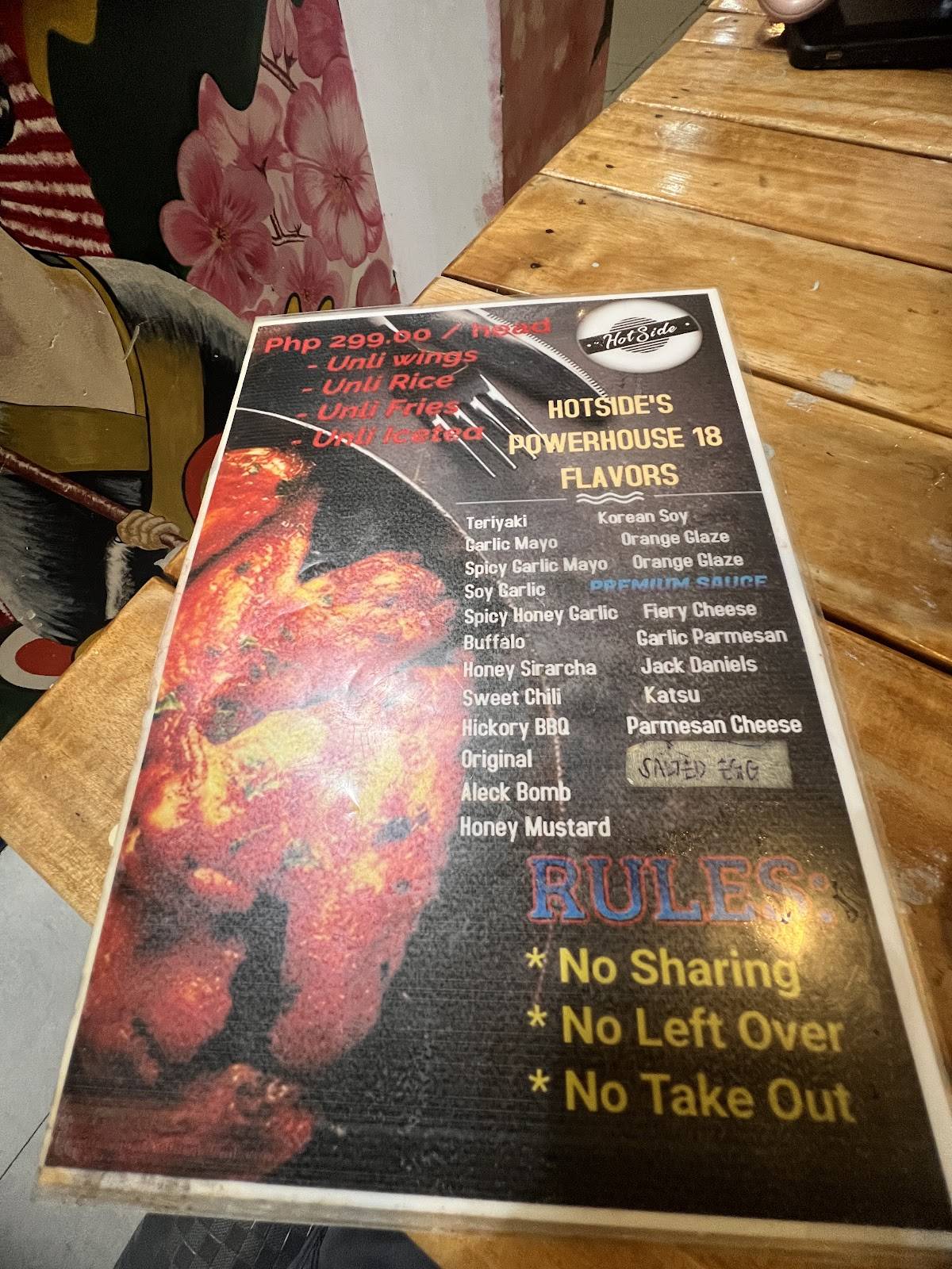 Menu at Hot Side Resto Bar, San Pablo City