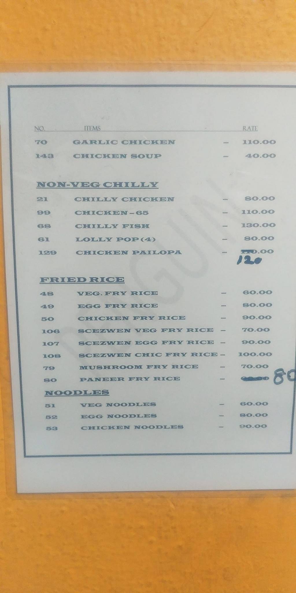Menu at Hotel Penguin, Coimbatore, B-34