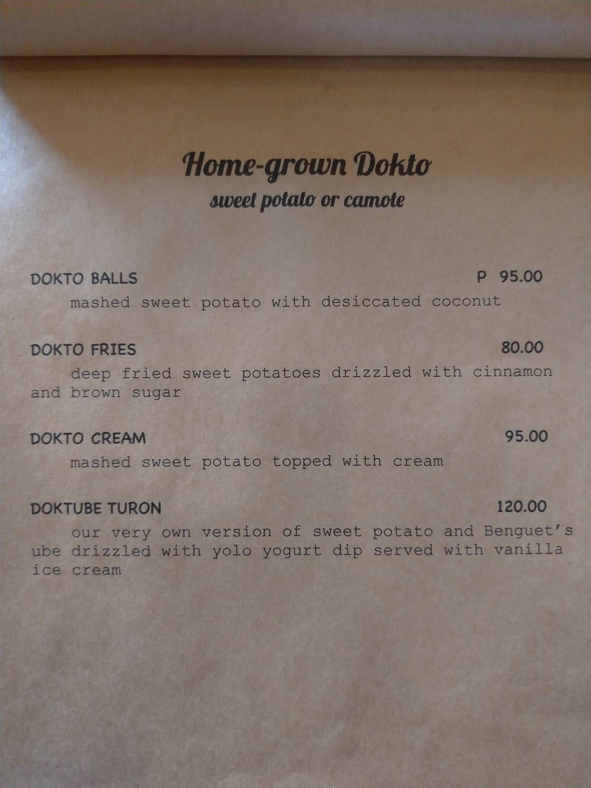 Menu at House of Yogurt Lover (H.O.Y.) restaurant, Baguio