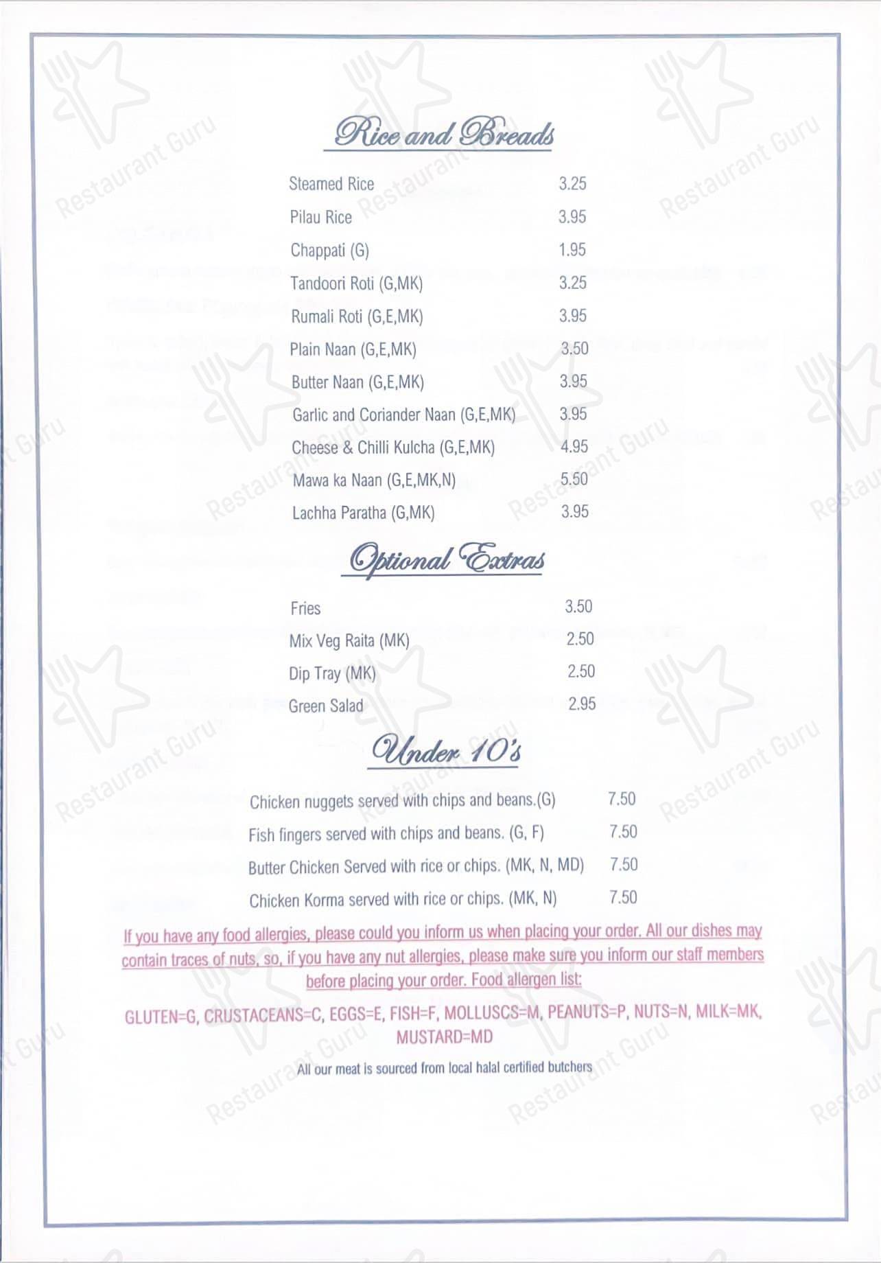 Menu at Destination Indian Restaurant & Bar, Huddersfield