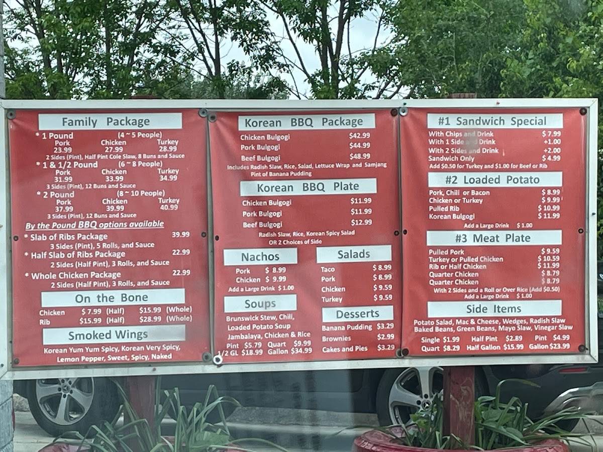 Menu at Pig N Out BBQ, Huntsville