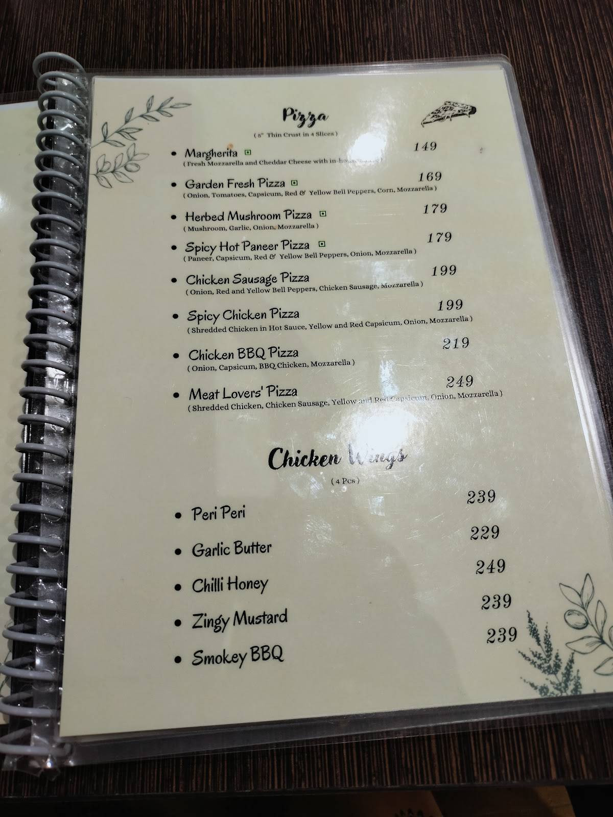 Menu at HYGGE, Kolkata