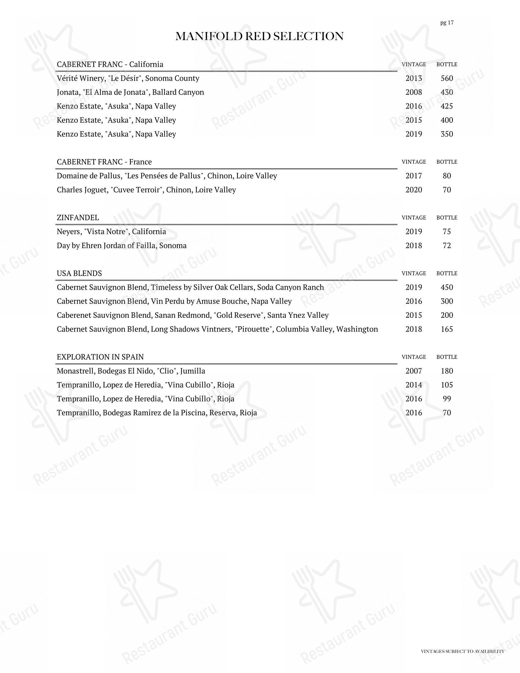 Menu at Hy's Steak House steakhouse, Honolulu