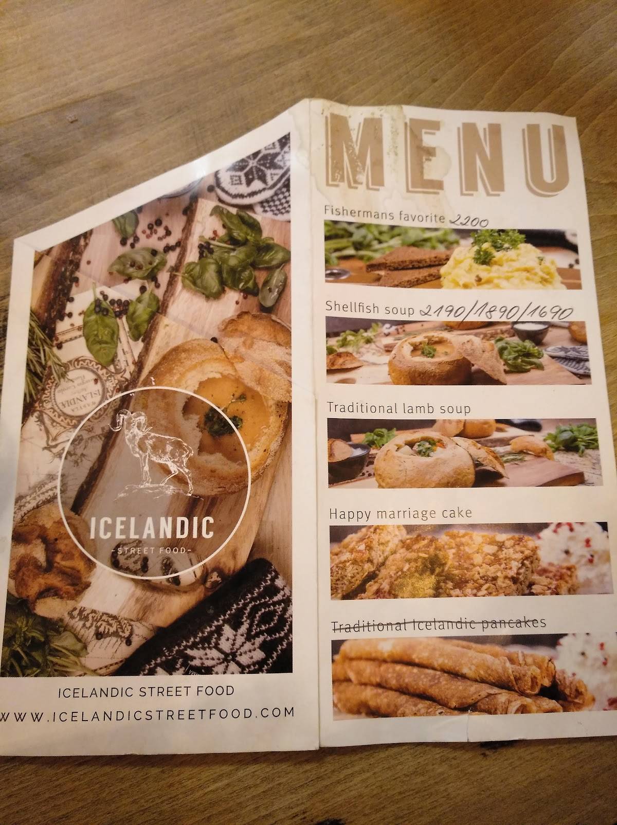 Menu at Icelandic Street Food restaurant, Reykjavík, Lækjargata 8