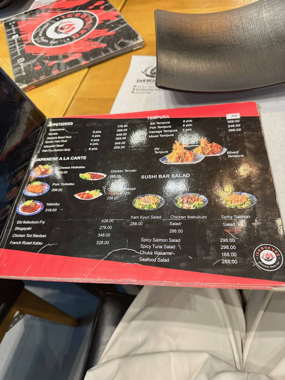 Carta de Ikebukuro Japanese Resto Bar, Angeles