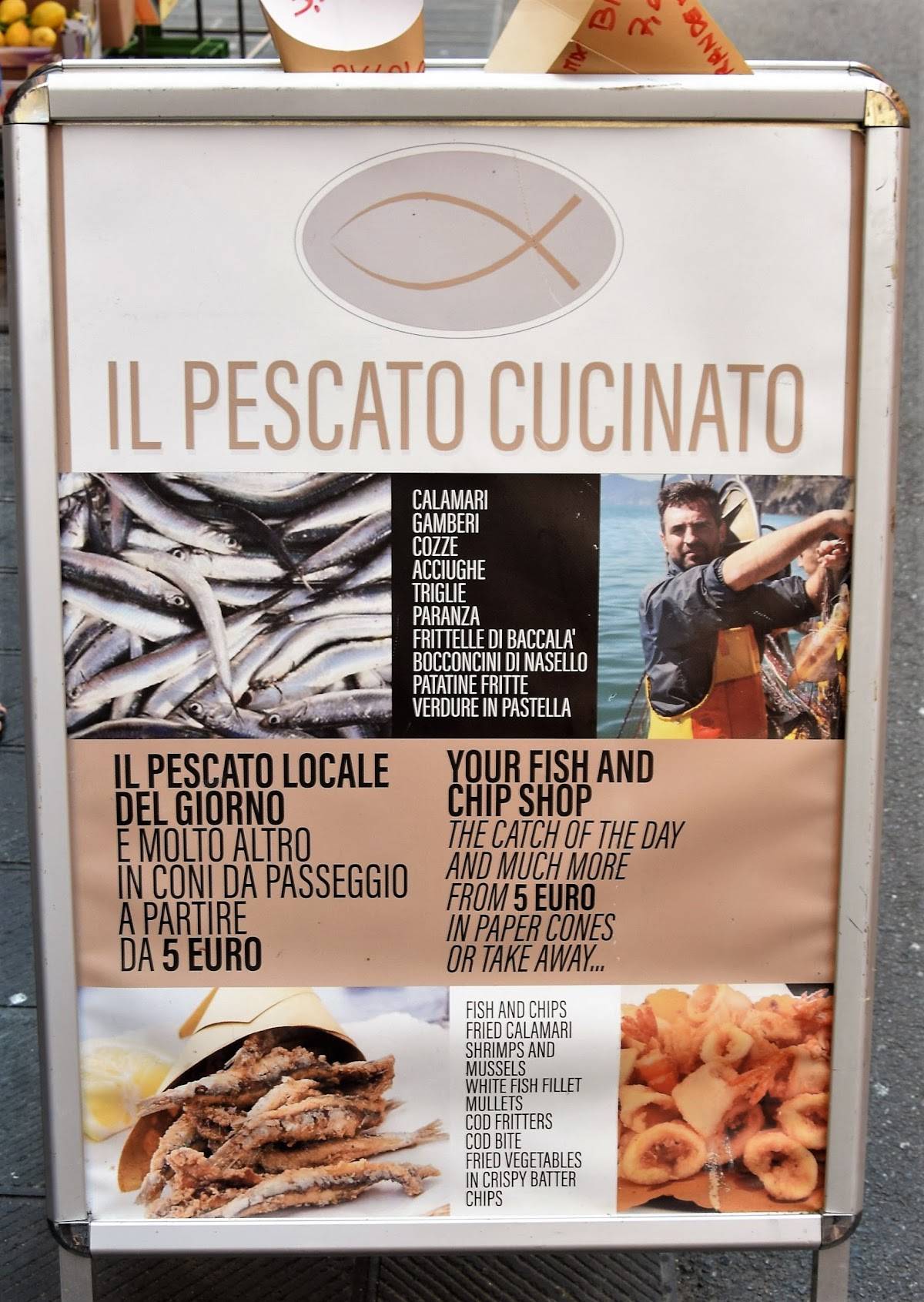 Menu da Il Pescato Cucinato fast food, Riomaggiore