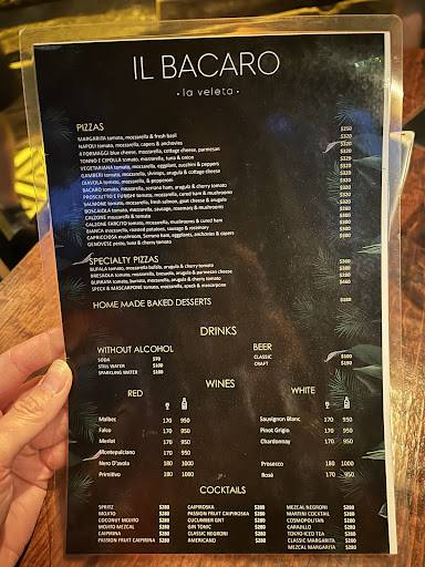 Carta del restaurante Il bacaro La Veleta Tulum, Tulum