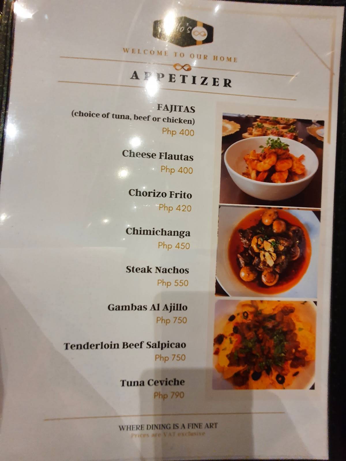 Menu at Illo's Home Buffet Greenhills restaurant, San Juan