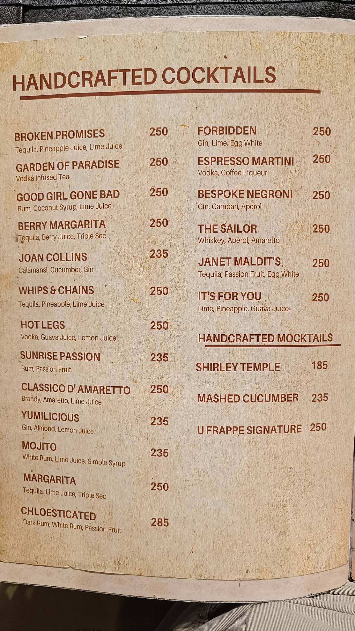 Menu at U Frappe House Official restaurant, Iloilo City