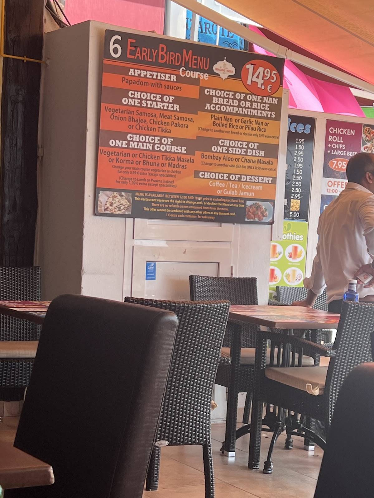 Menu at Imagine India Curry & Tandoori Grill Restaurant, Playa Blanca ...