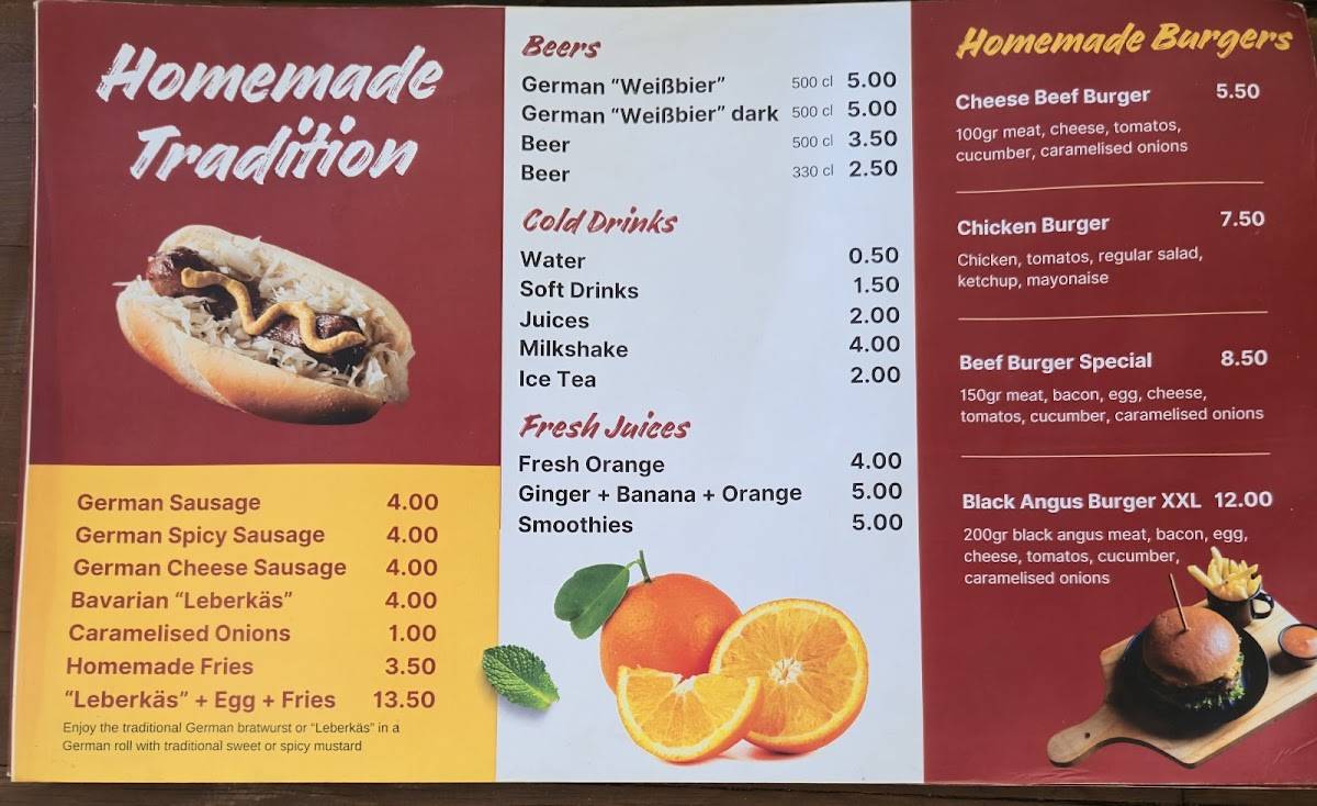 Menu at Imbiss Coffee & Snacks, Paphos