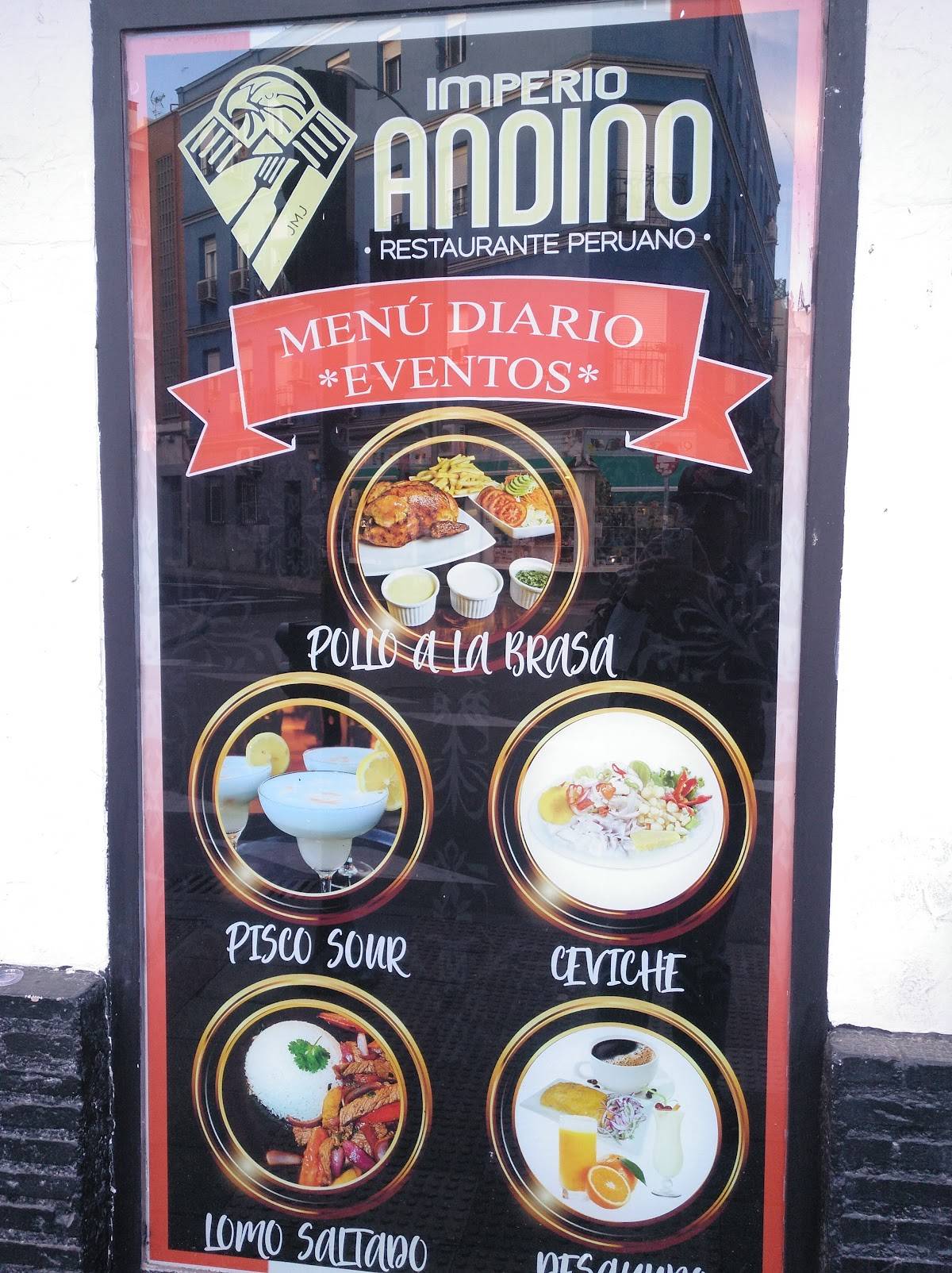 Carta del restaurante Imperio Andino, Madrid
