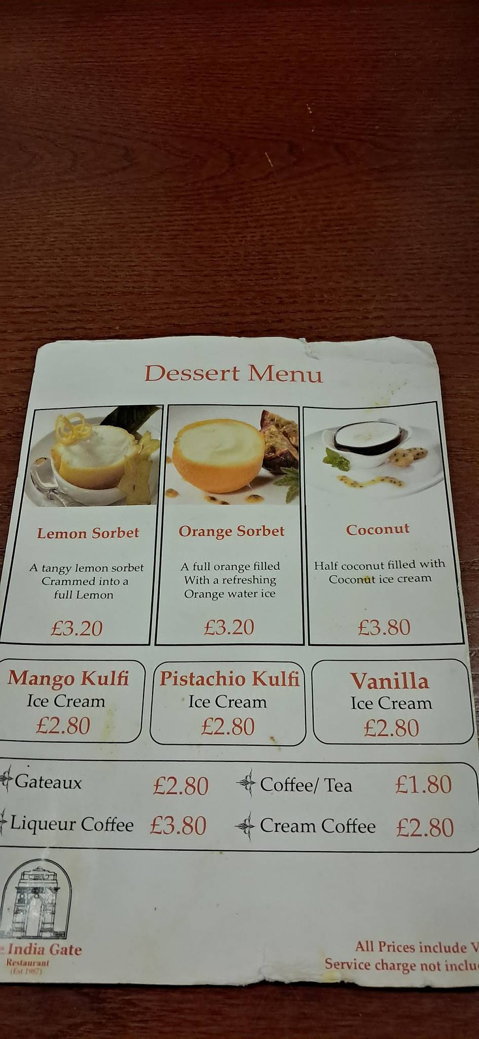 Menu at India Gate Restaurant & Takeaway (Cardiff), Cardiff