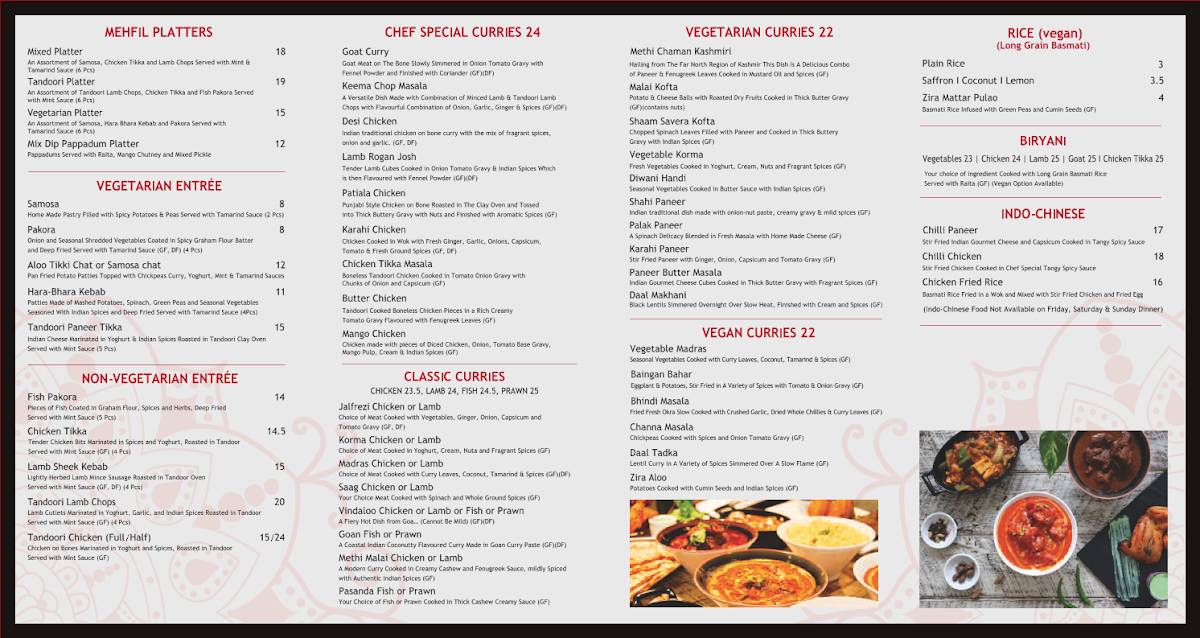 Menu at Indian Mehfil Taringa restaurant, Taringa