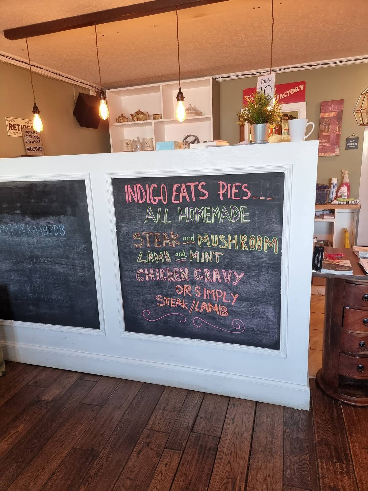 Menu at Indigo eats cafe, Largs