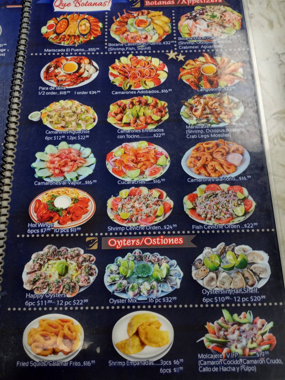 Menu at Mariscos El Puerto Escondido - Inglewood 2 restaurant ...